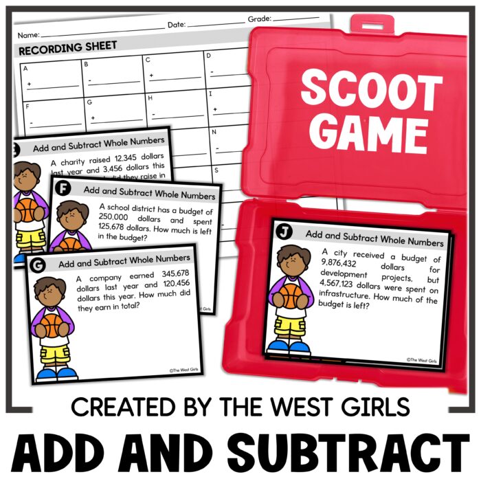 Adding and Subtracting Whole Numbers Addition and Subtraction Word ...