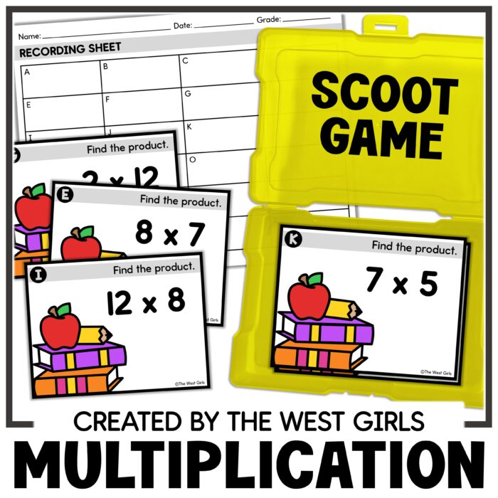 Multiplication Scoot Game Facts Review Back to School – thewestgirls.com