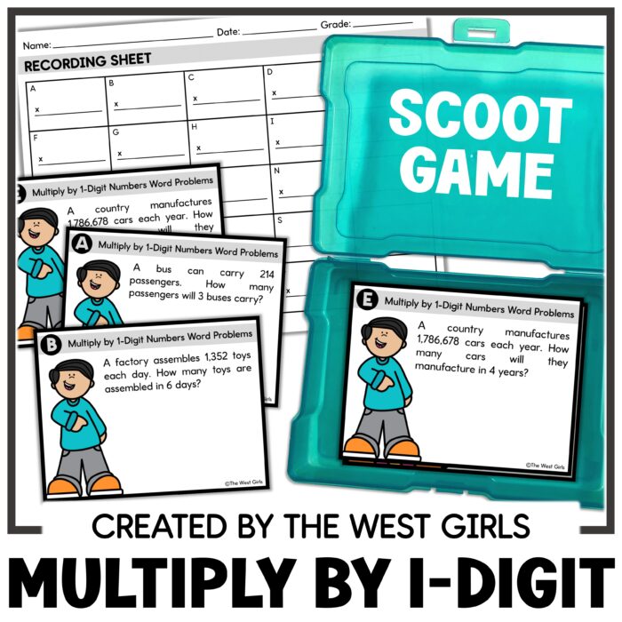 Multiply Whole Numbers By 1-Digit Multiplication Word Problems 3rd 4th ...